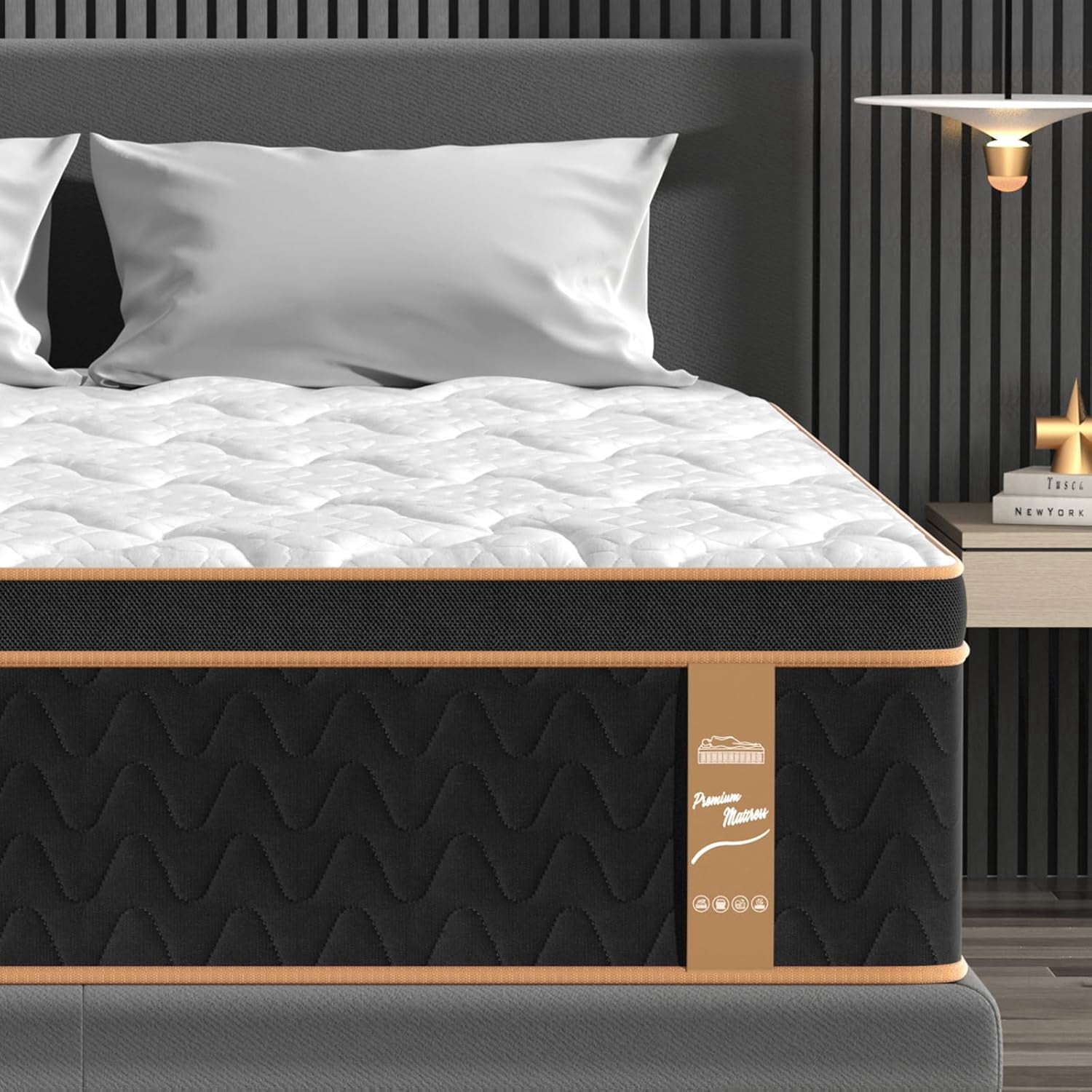 Queen Mattress 12 Inch Innerspring Hybrid Mattress with Gel Memory Foam ...
