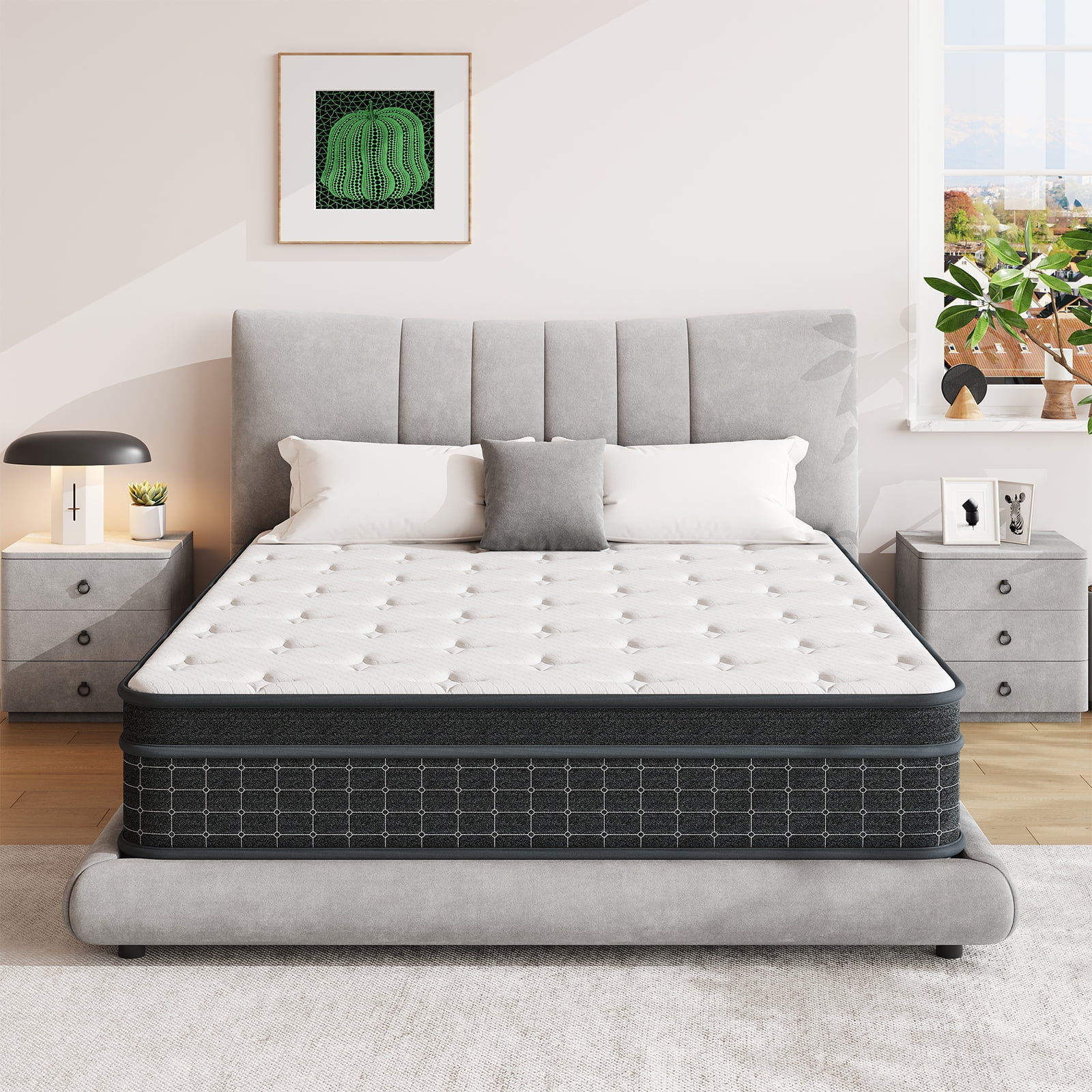 Queen Mattress, 12 Inch Queen Size Mattresses in a Box, Hybrid with Gel ...