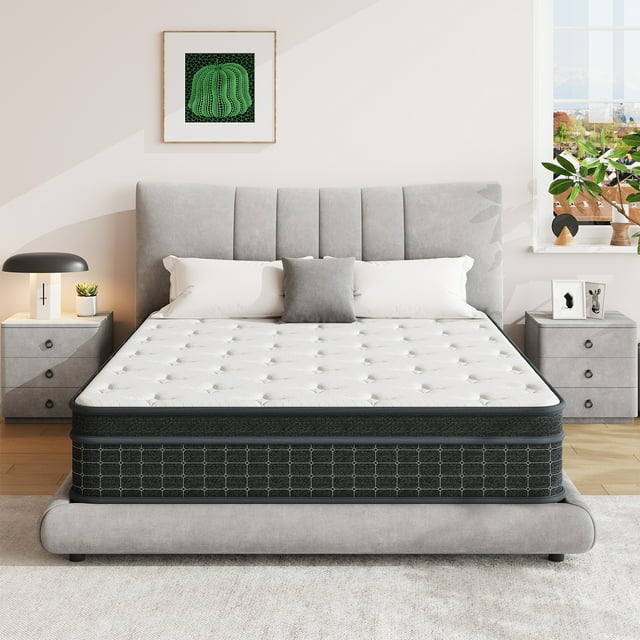 Queen Mattress, 12 Inch Queen Size Mattresses in a Box, Hybrid with Gel ...