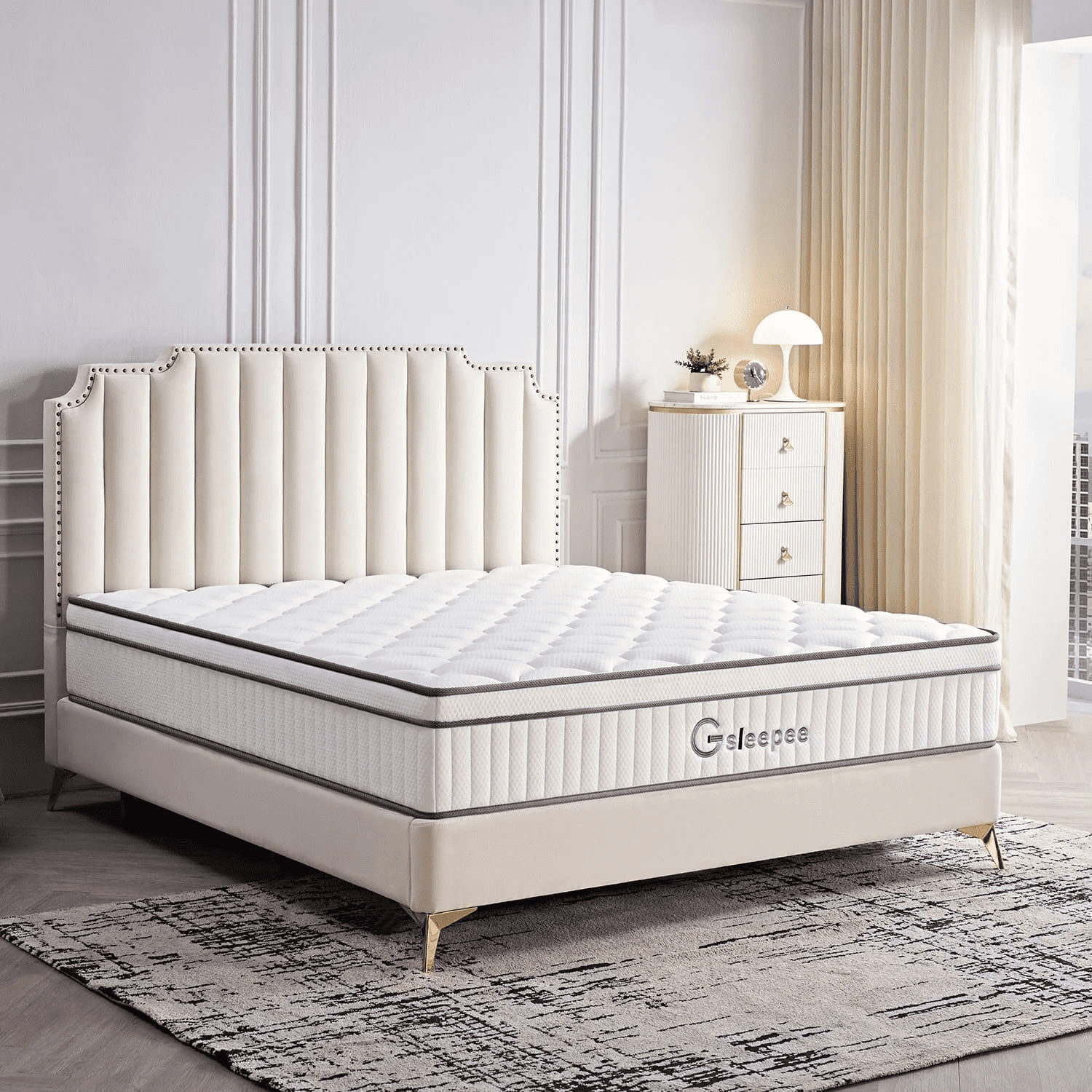 Queen Mattress, 12" Individual Pocket Spring Mattress in a Box, Medium ...