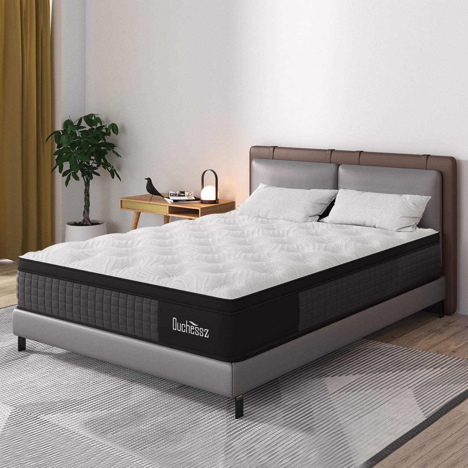 Queen Mattress 14 Inch Hybrid Mattress Eurotop Gel Memory Foam Motion ...