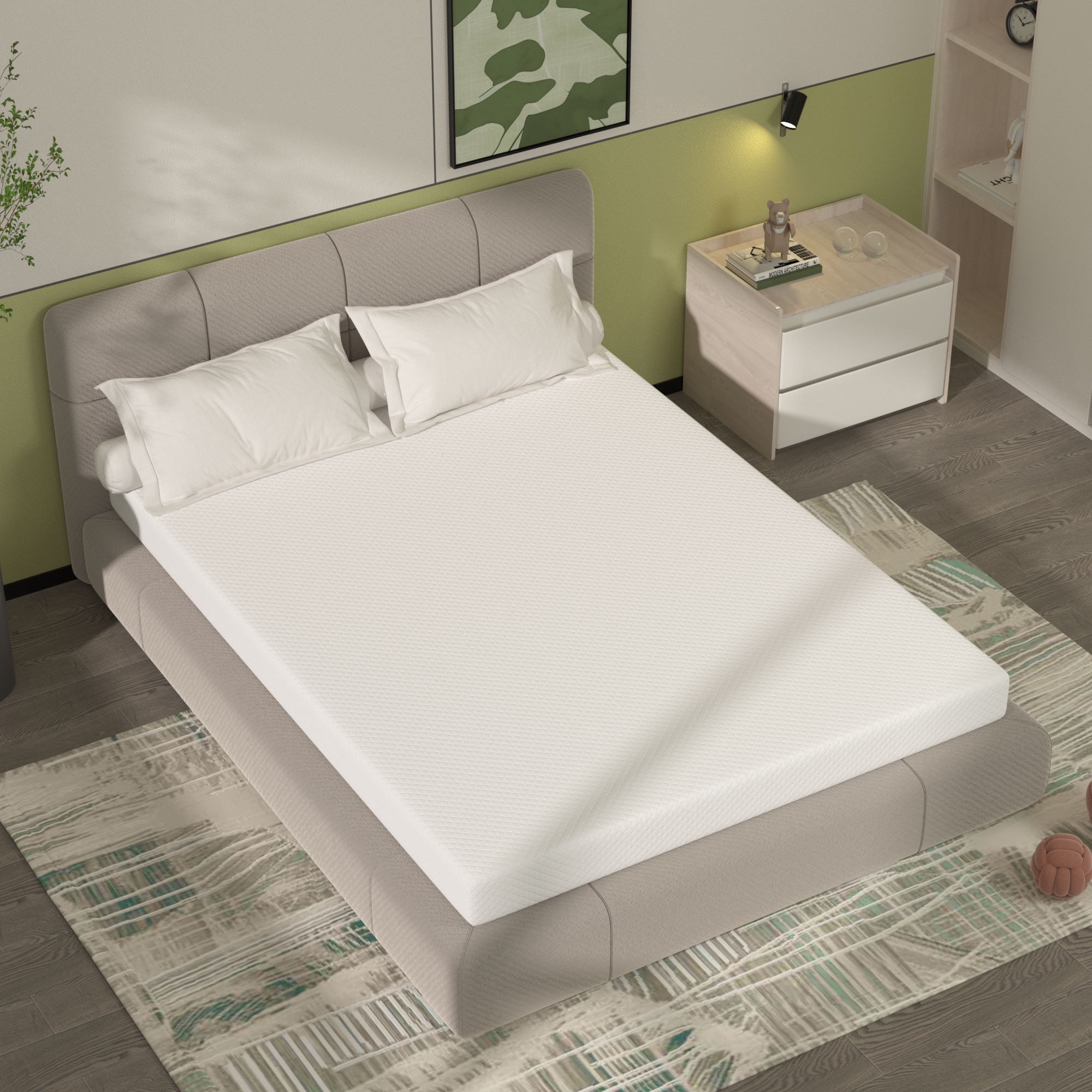 Queen Mattress, 6 Inch Memory Foam Mattress in a Box Queen, Medium Firm ...