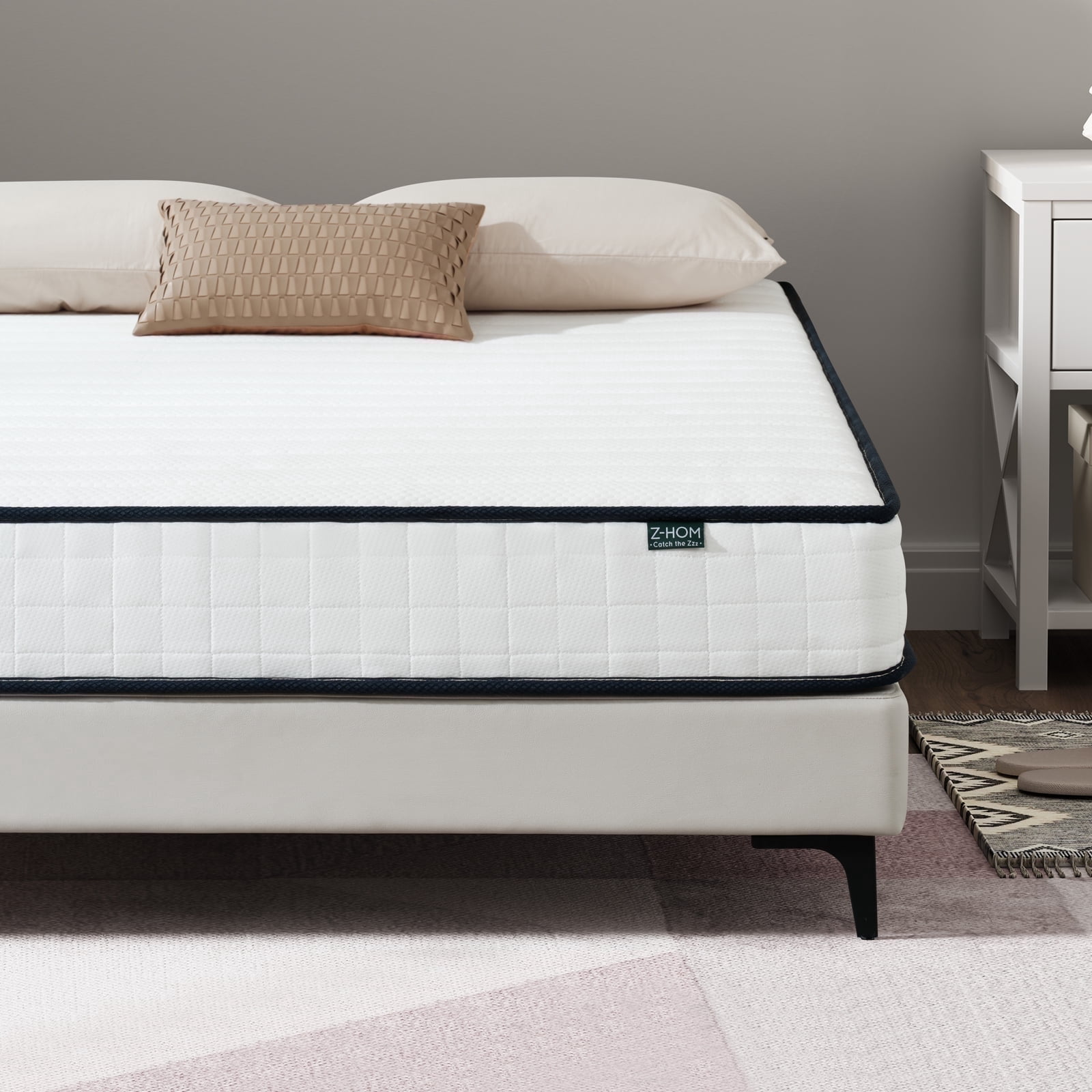 Queen 8 Inch Hybrid Innerspring Mattress with Foam Spring and Pressure ...