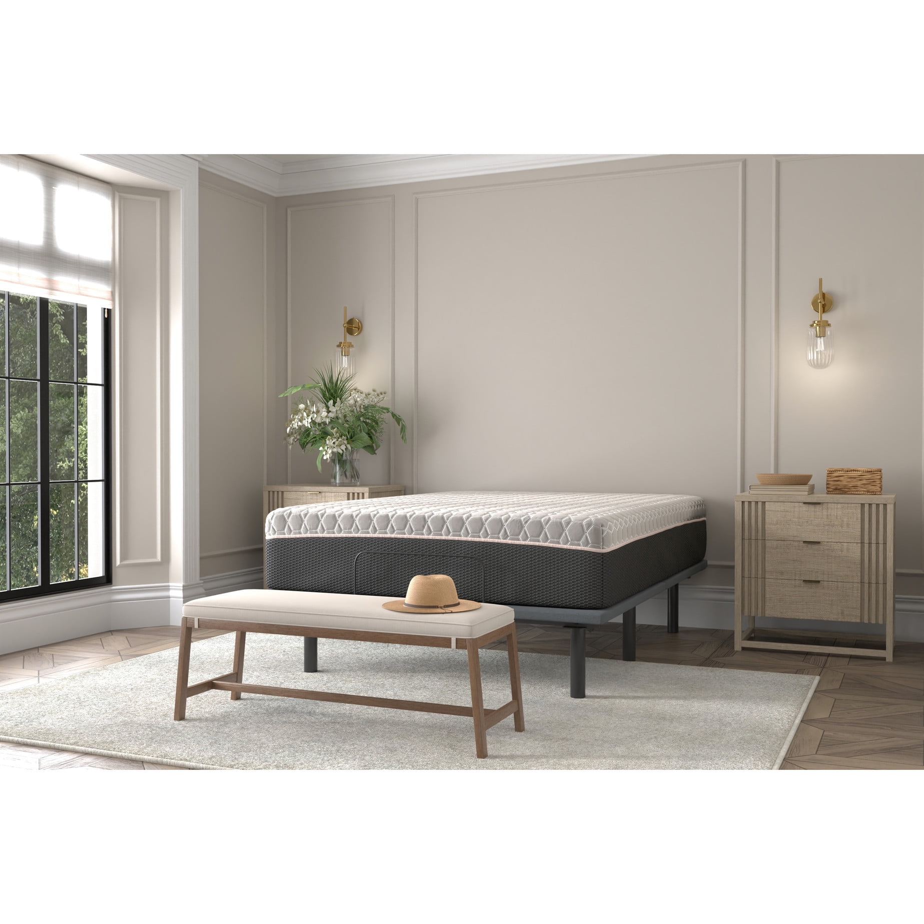 Queen Mattress, Black + Gray, CertiPurUS Certified - Cooling and Edge ...