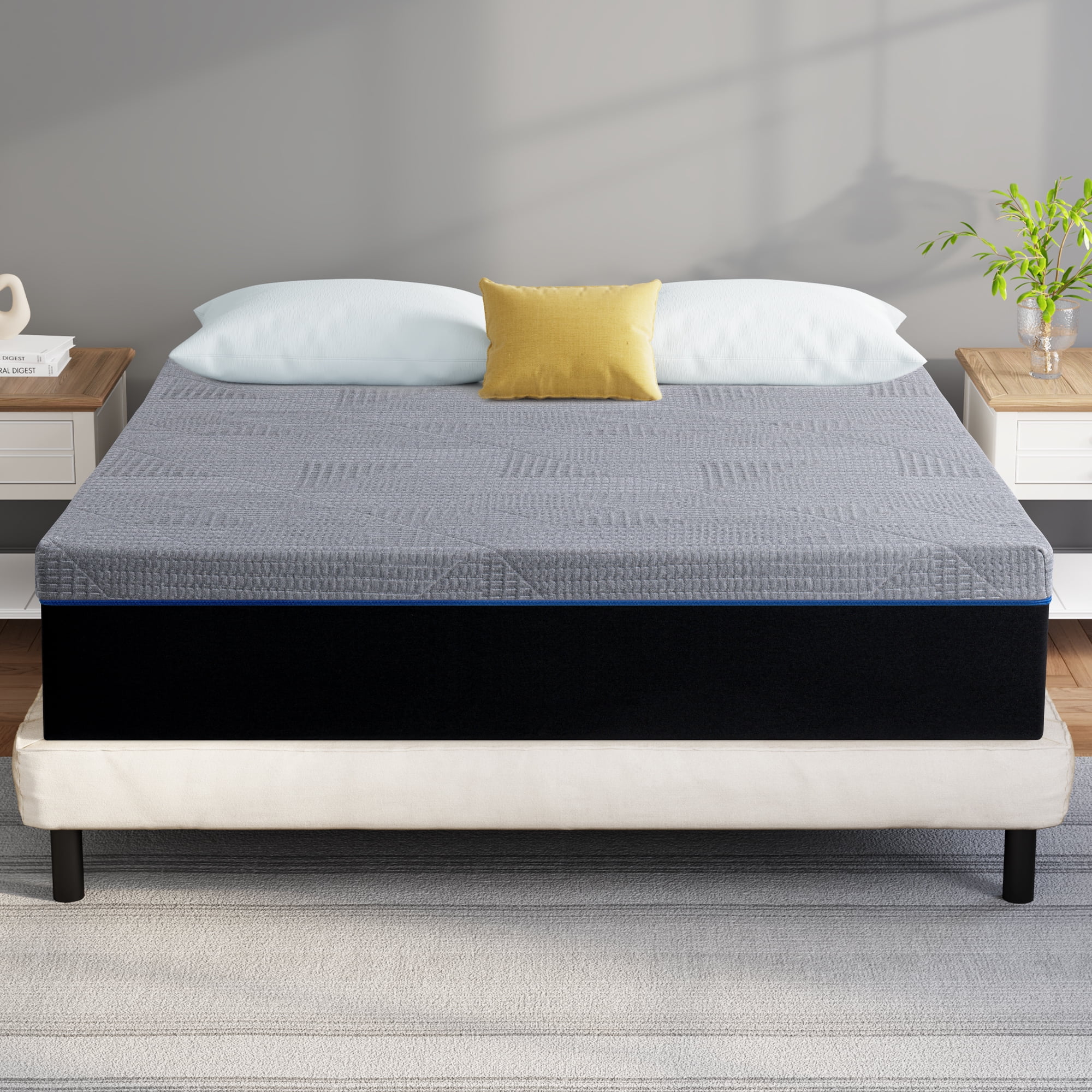 Lecuneey Queen Mattress, 12 inch Gel Memory Foam Mattress,Bed Mattress ...