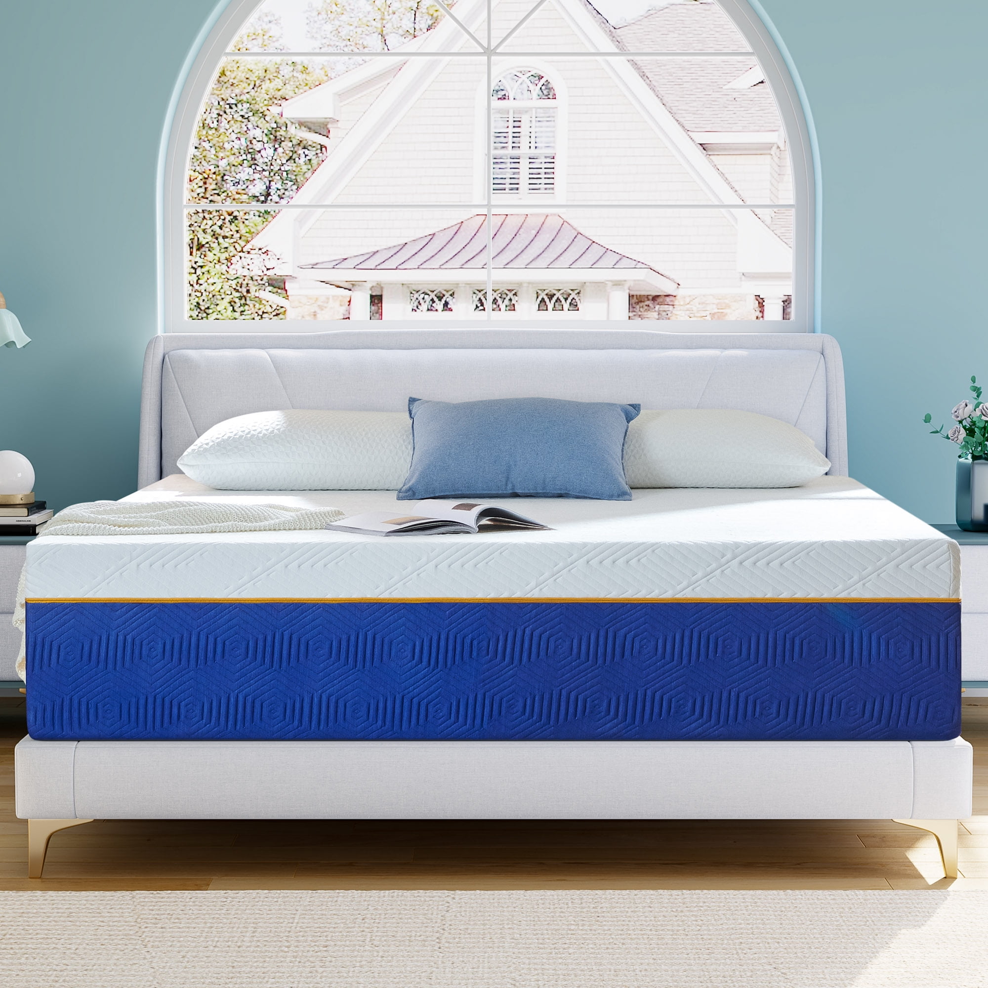 Queen Mattress,Madinog 8 inch Cooling-Gel Memory Foam Mattress in a Box ...
