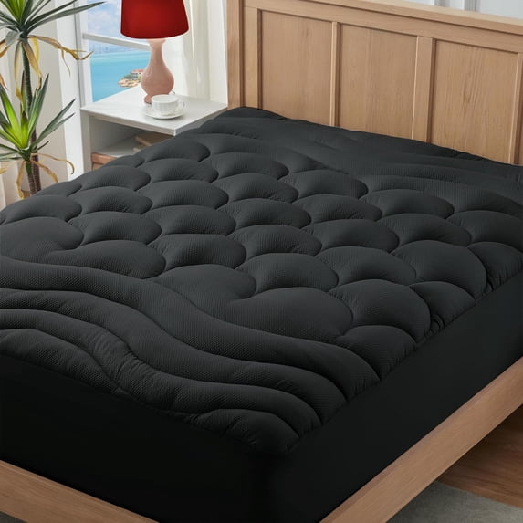 Queen Mattress Pad for Back & Hip Pain Relief, Cooling Pillow Top Bed ...
