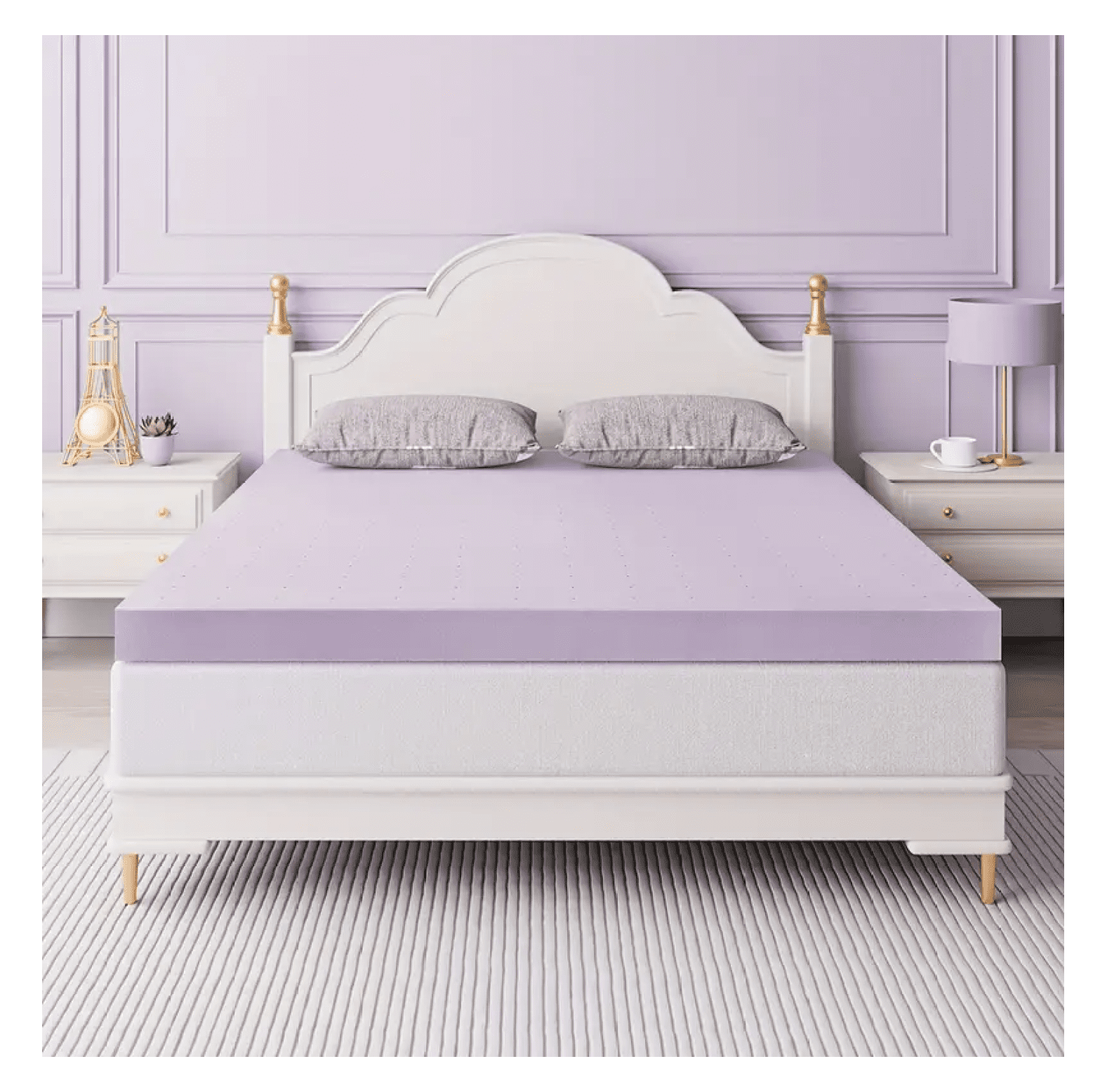 Queen Mattress Topper, 2 Inch Firm Memory Foam - Ventilated Cooling Gel ...