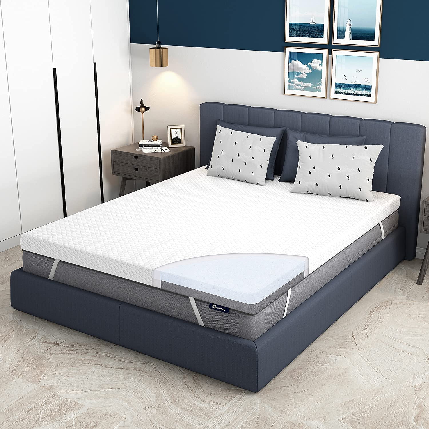 Queen Mattress Topper, Avenco Memory Foam Mattress Topper Queen Size, 2 ...