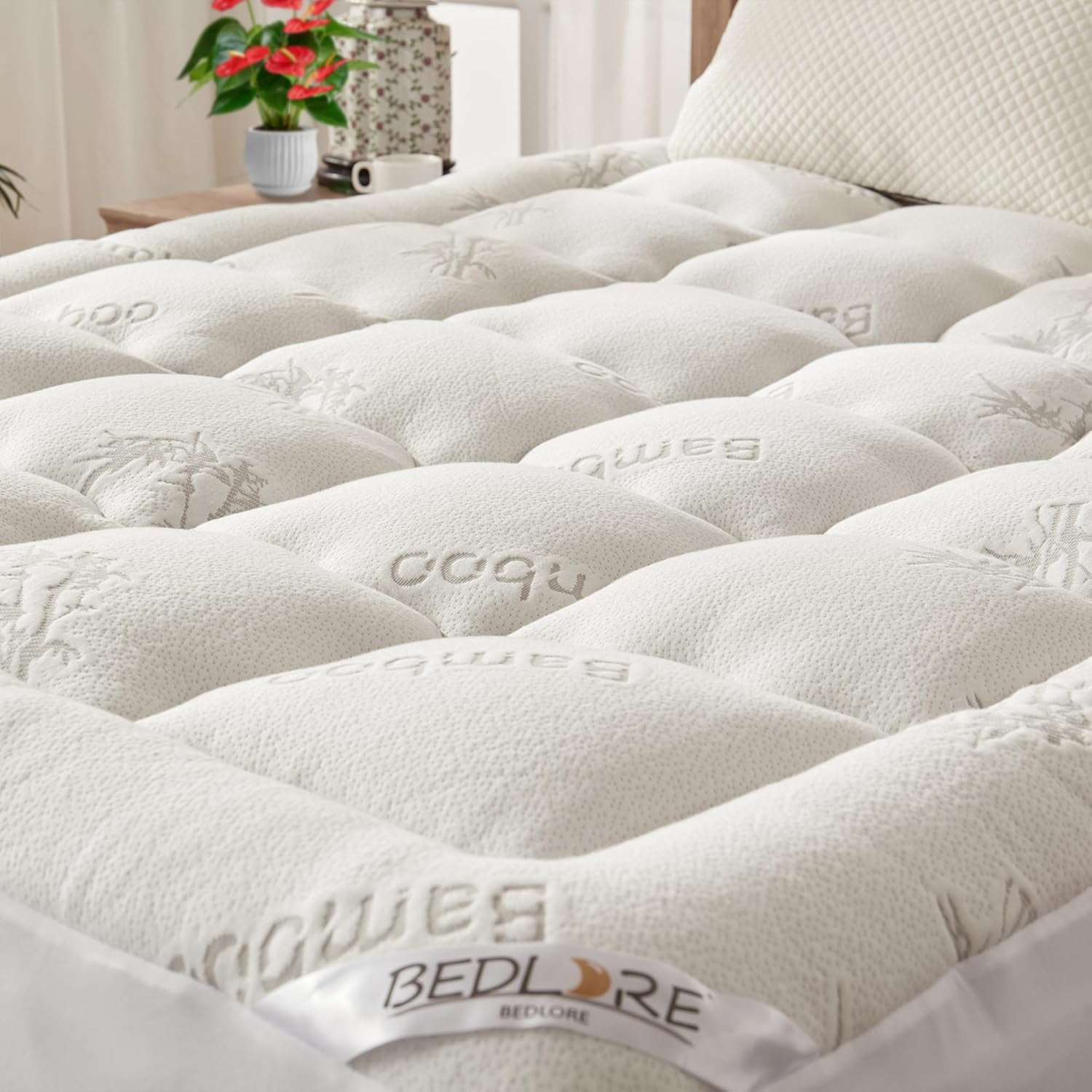Queen Mattress Topper Viscose Derived from Bamboo, Thick Pillow Top ...