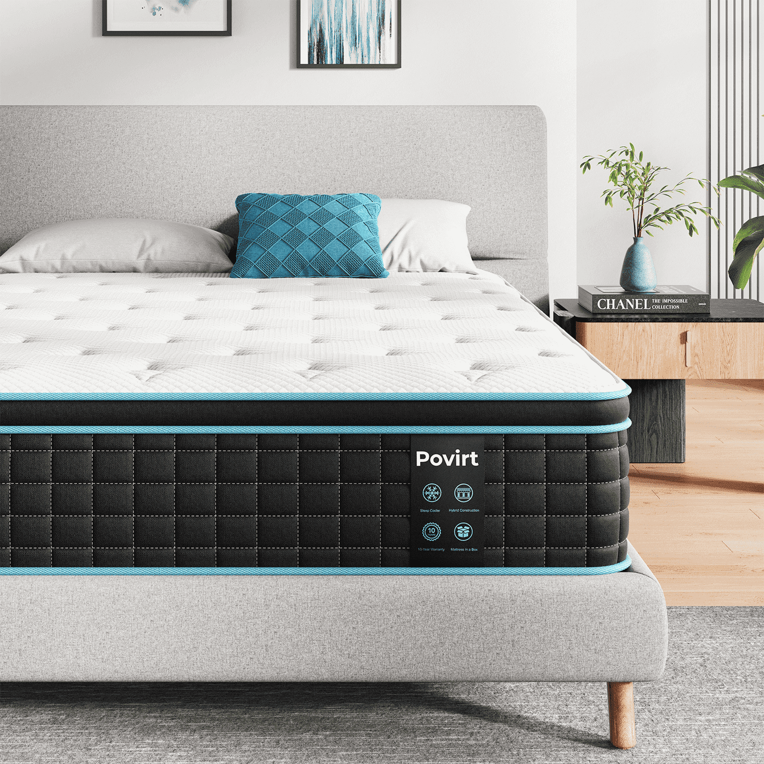 Queen Mattress, VIZIM 10 Inch Queen Size Mattresses in a Box, Memory ...