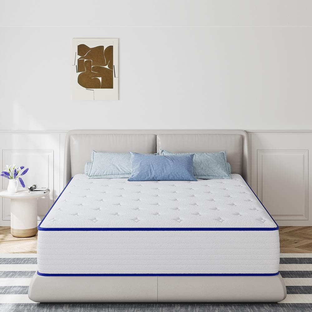 Queen Medium Hybrid Memory Foam 10 in. Individual Pocket Spring Support ...