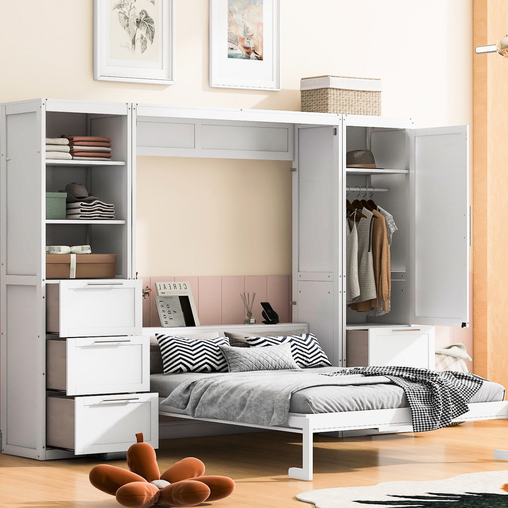 Queen Murphy Bed with Flexible Configuration / Install Wardrobe on ...