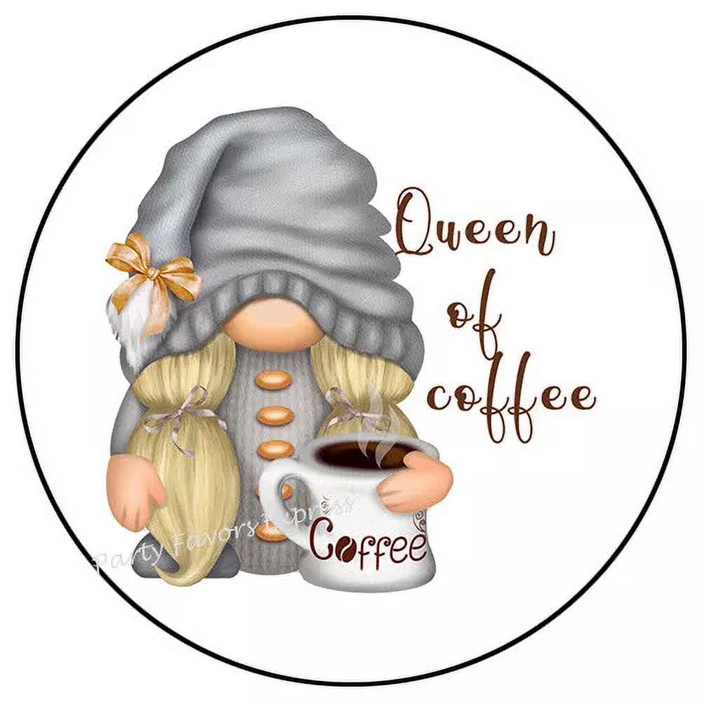 Queen Of Coffee Gnome Sticker Party Favors Sticker Envelope Seals ...