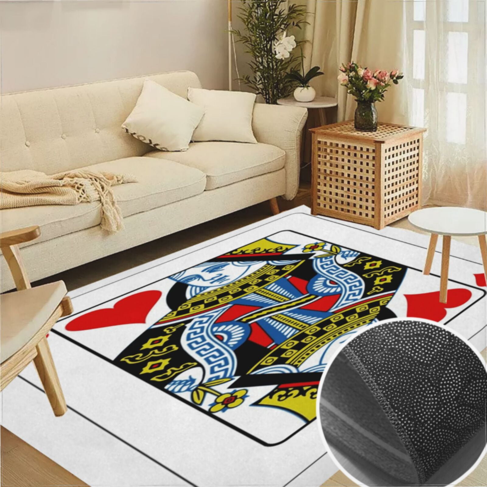Queen Of Hearts Playing Card Classic Adult Home Decor Bedroom Living ...