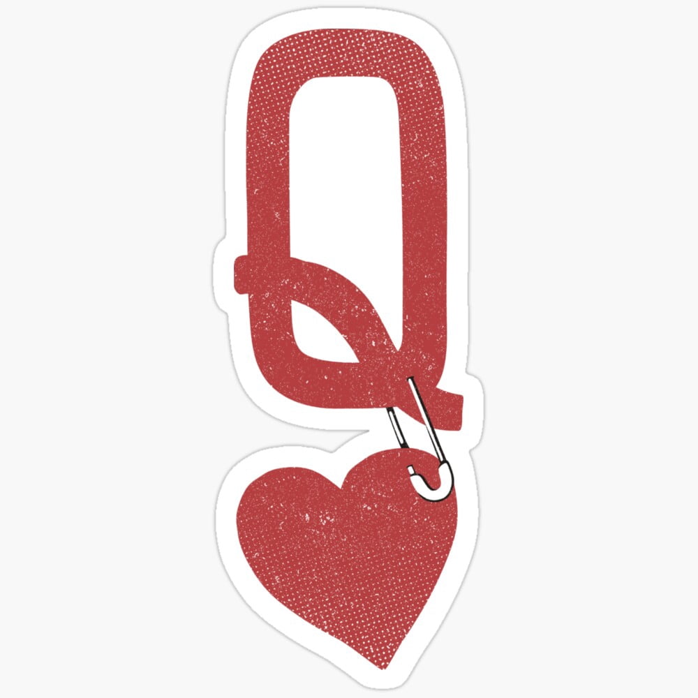 Queen Of Hearts Poker Sticker Phone Decal Water Bottle Stickers Car ...