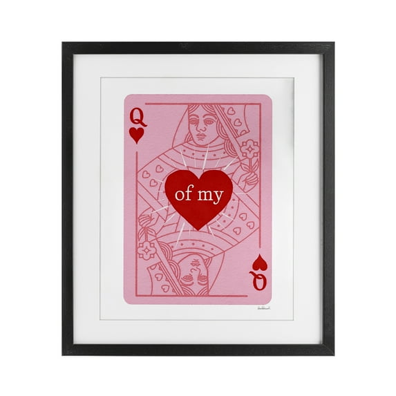 Queen Of My Heart Black Framed Print Under Glass, design by Amanda ...