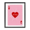 Queen Of My Heart Card Black Framed Floater Canvas Wall Art, design by ...