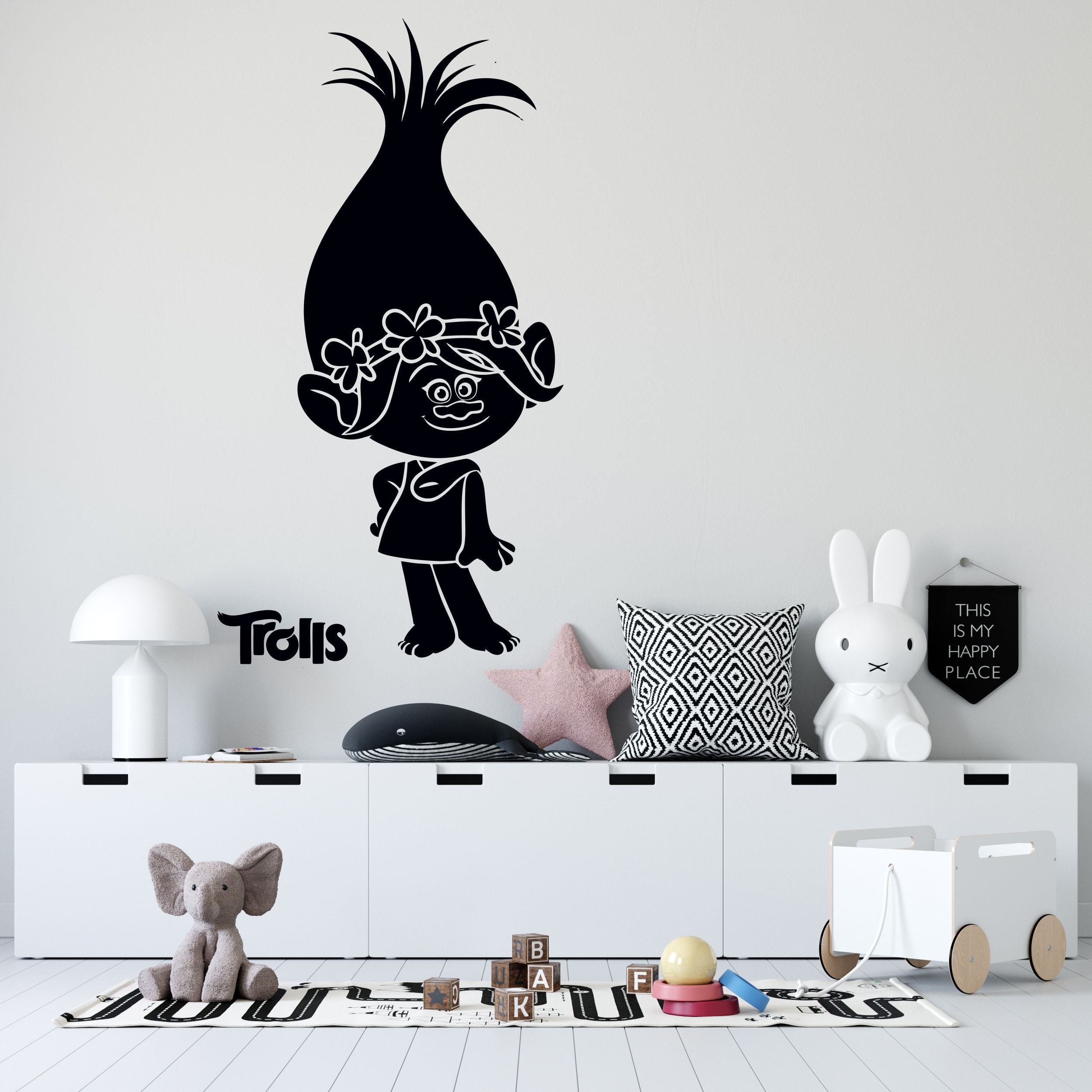 Queen Of Pop Trolls Poppy Wall Art Decal - Vinyl Adhesive Trolls World ...