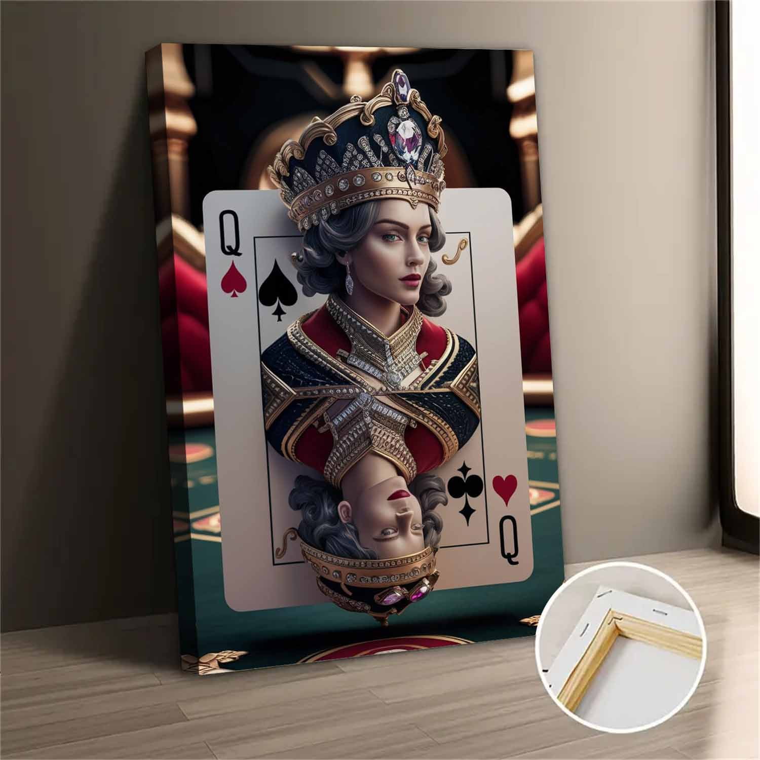 Queen Of Spades Canvas Wall Art Print For Bedroom Living Room Decor ...