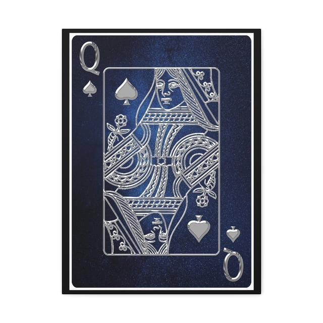 Queen Of Spades Space Background Playing Card Canvas Wall Art for Home ...