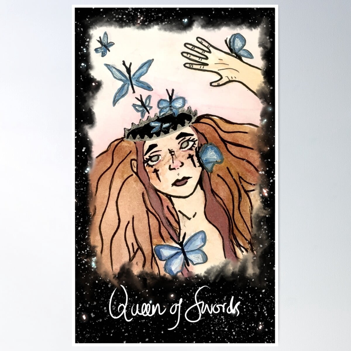 Queen Of Swords: Tarotverse Tarot Deck Poster Wall Art, Modern Wall ...