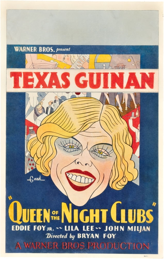 Queen Of The Night Clubs Texas Guinan On Us Poster Art 1929 Movie ...