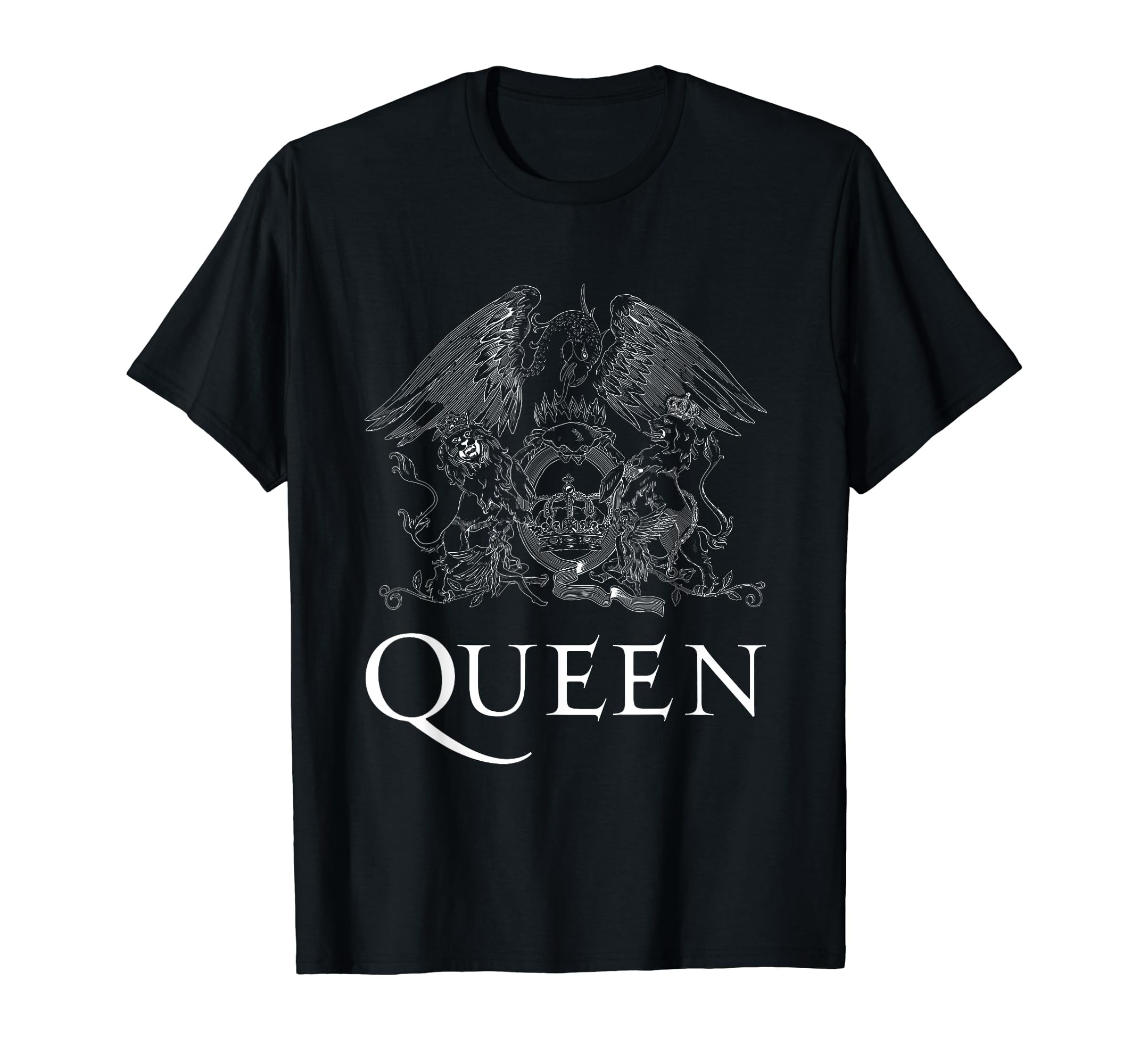 Queen Official Classic Crest Logo White Short Sleeve T-Shirt - Walmart.com