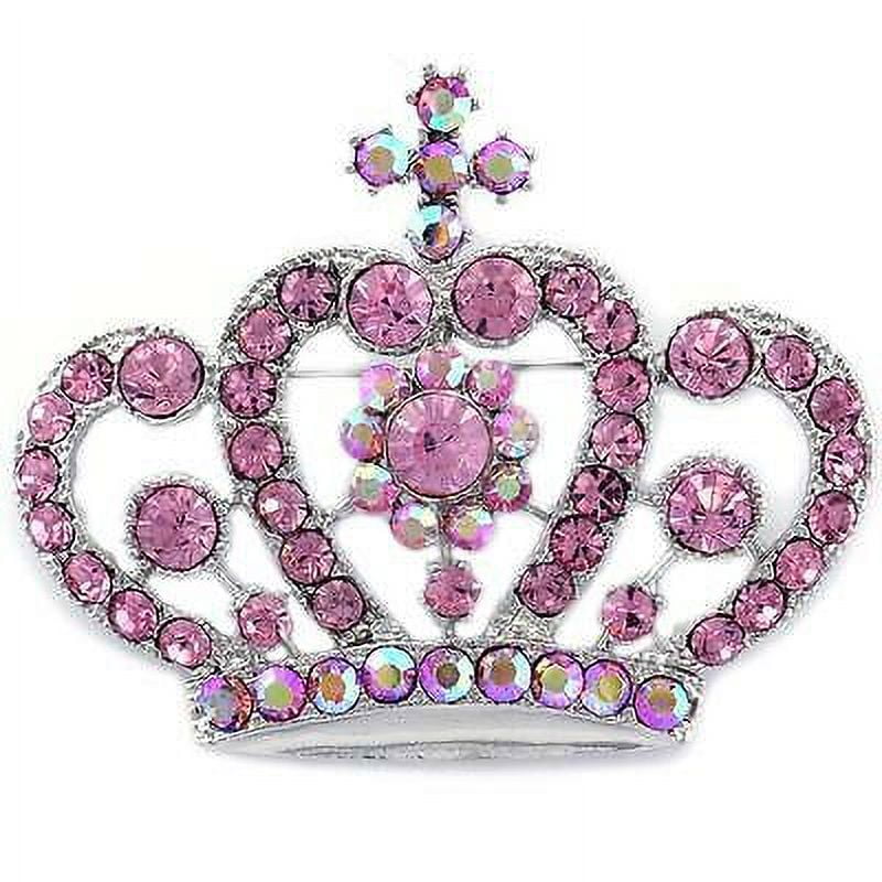Queen Princess Pink Flower Cross Crown Tiara Brooch Pin p795 - Walmart.com