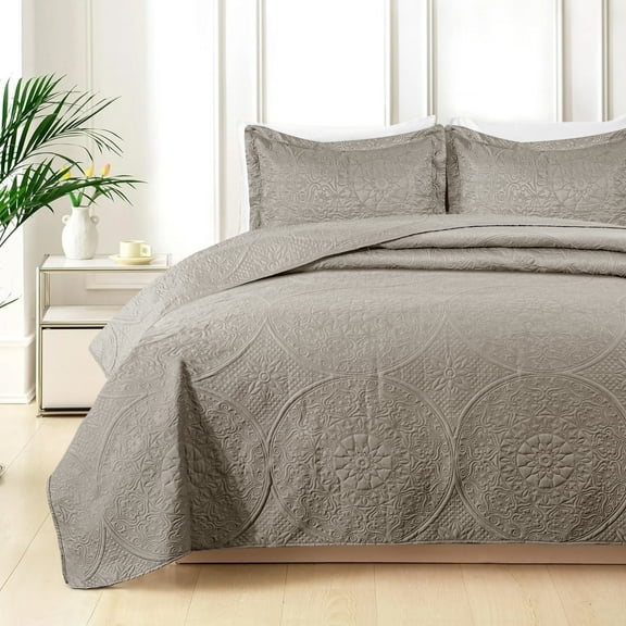 California King Size Quilt Set Blue Bedspreads - Soft Summer ...