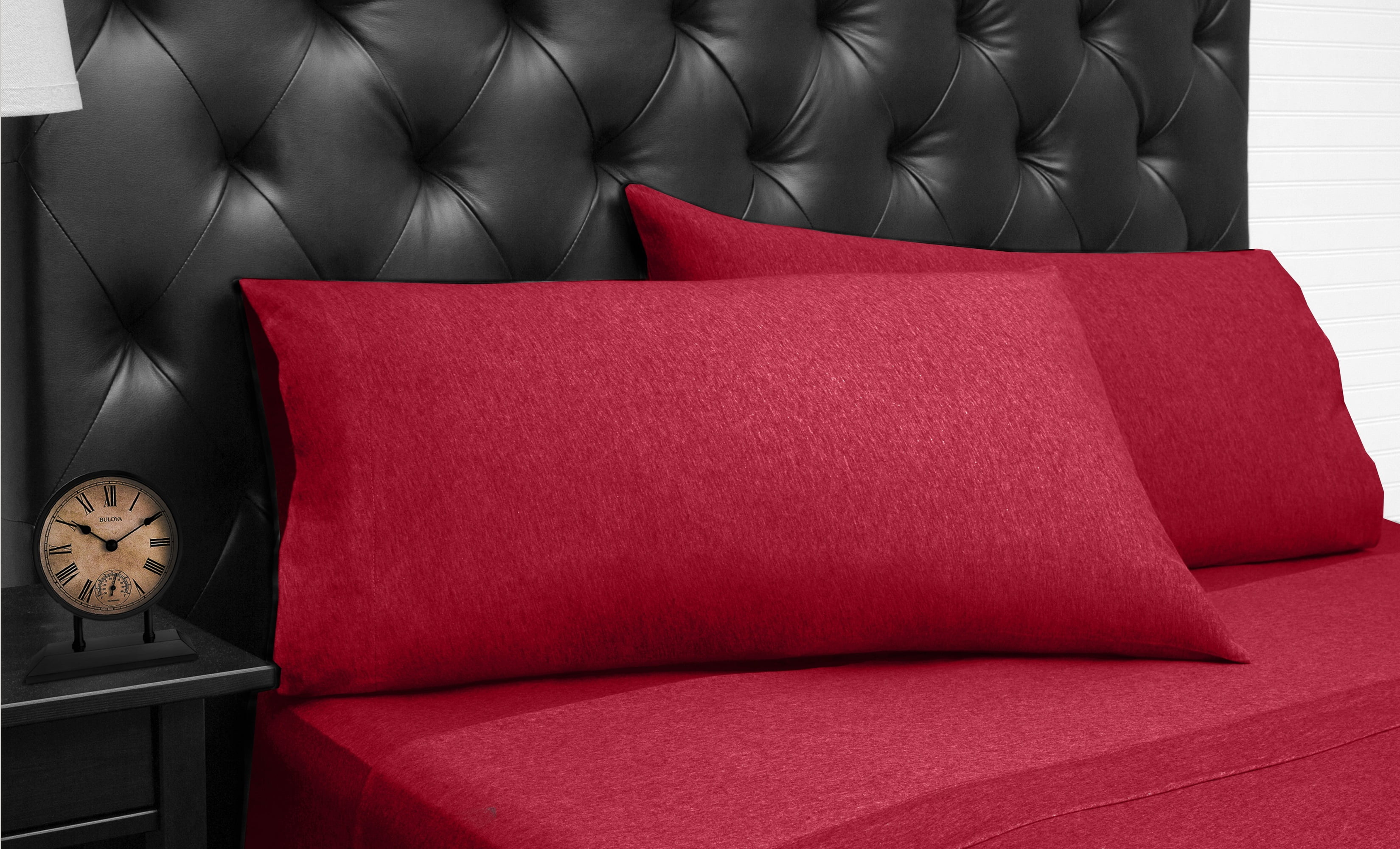 Queen Red Jersey Knit Sheet Set - Walmart.com
