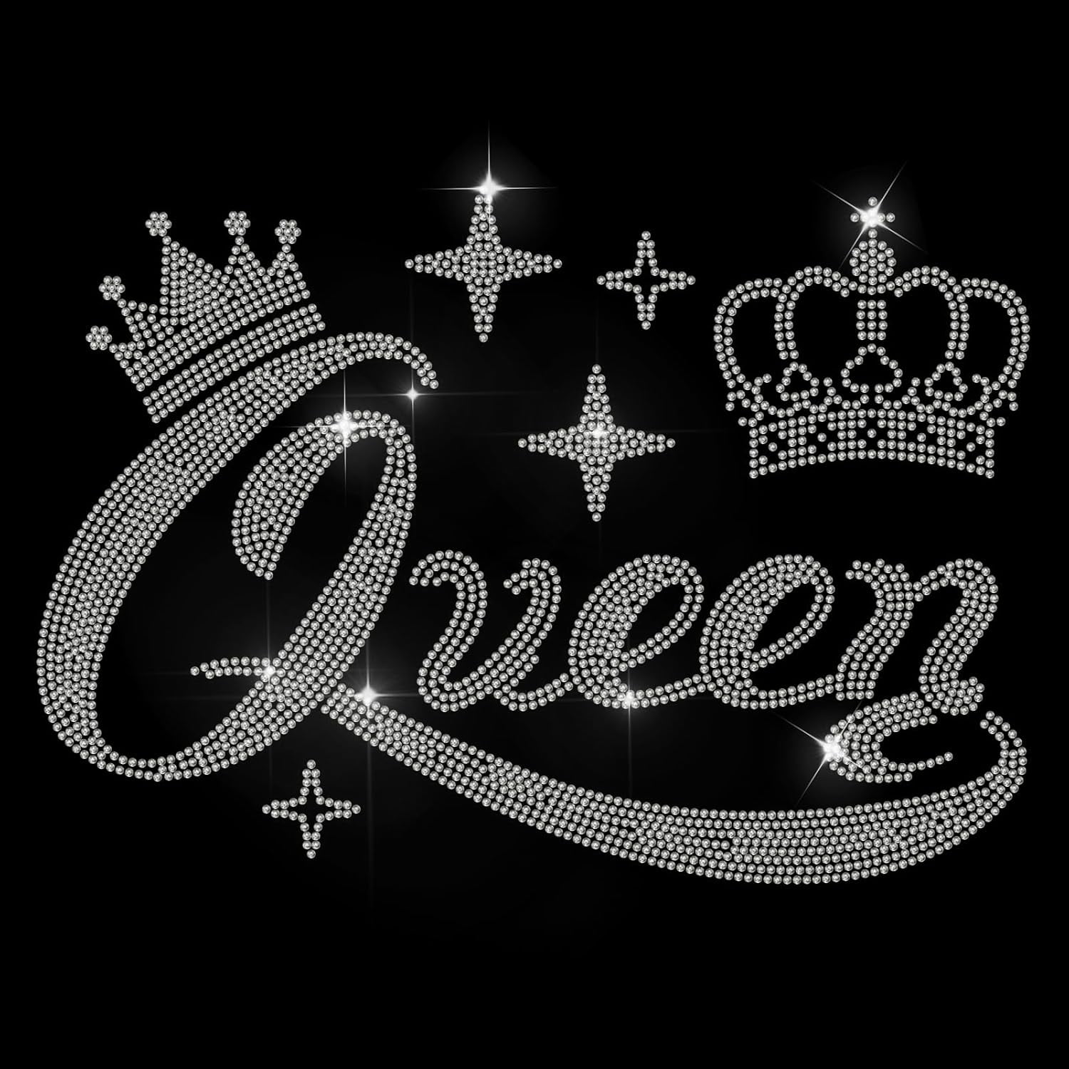Queen Rhinestone Iron on Hotfix Rhinestone Royal Transfer Applique ...