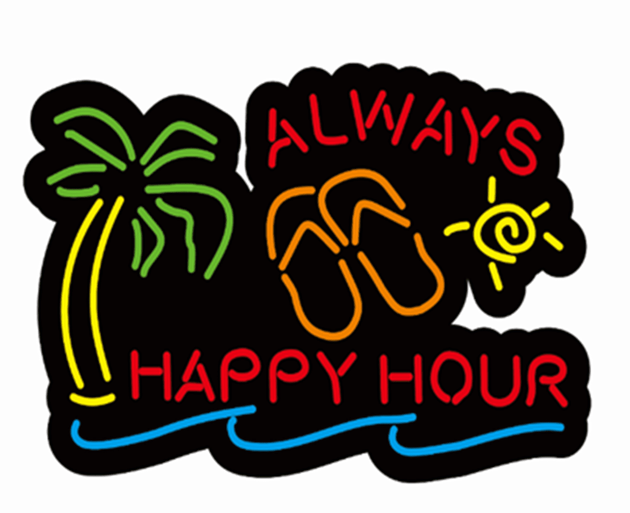 Queen Sense 10" Always Happy Hour Palm Tree Sunshine Vivid LED Neon ...