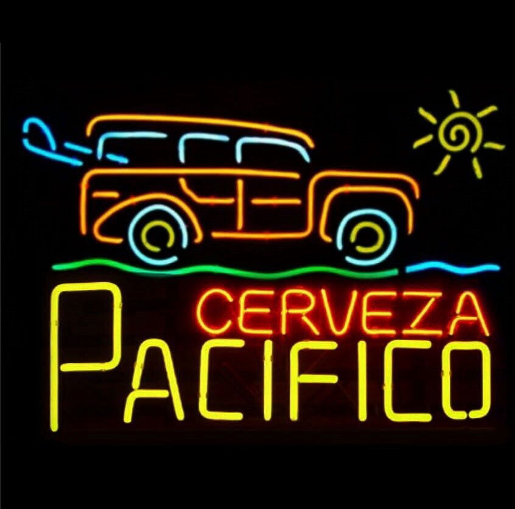 Queen Sense 10" Vivid Cerveza Pacificos Woody Sun LED Sign Neon Sign ...