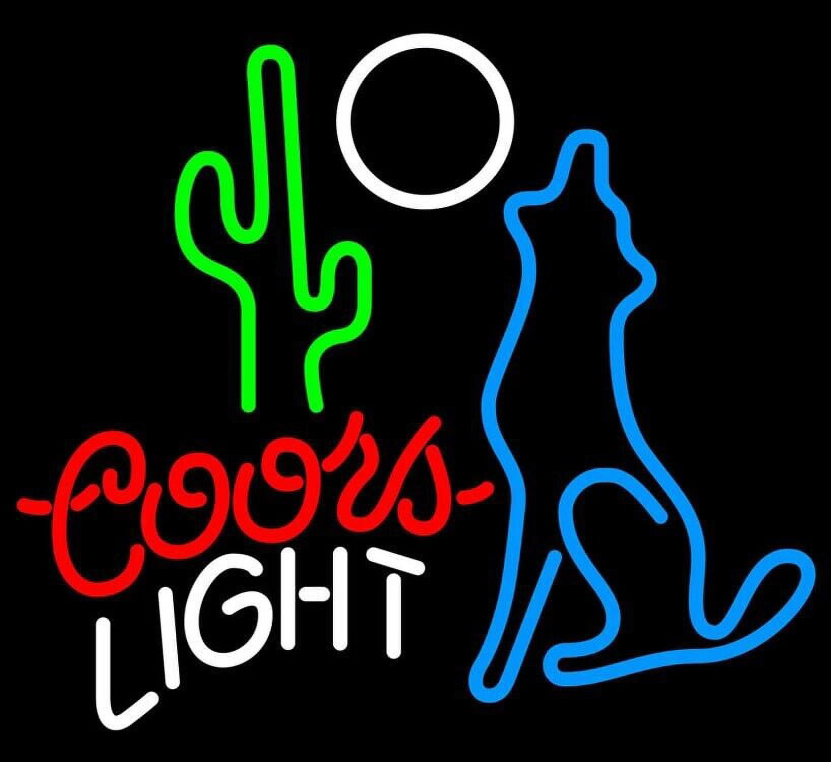 Queen Sense 10" Vivid Coors Lights Coyote Moon LED Neon Sign Light Lamp ...