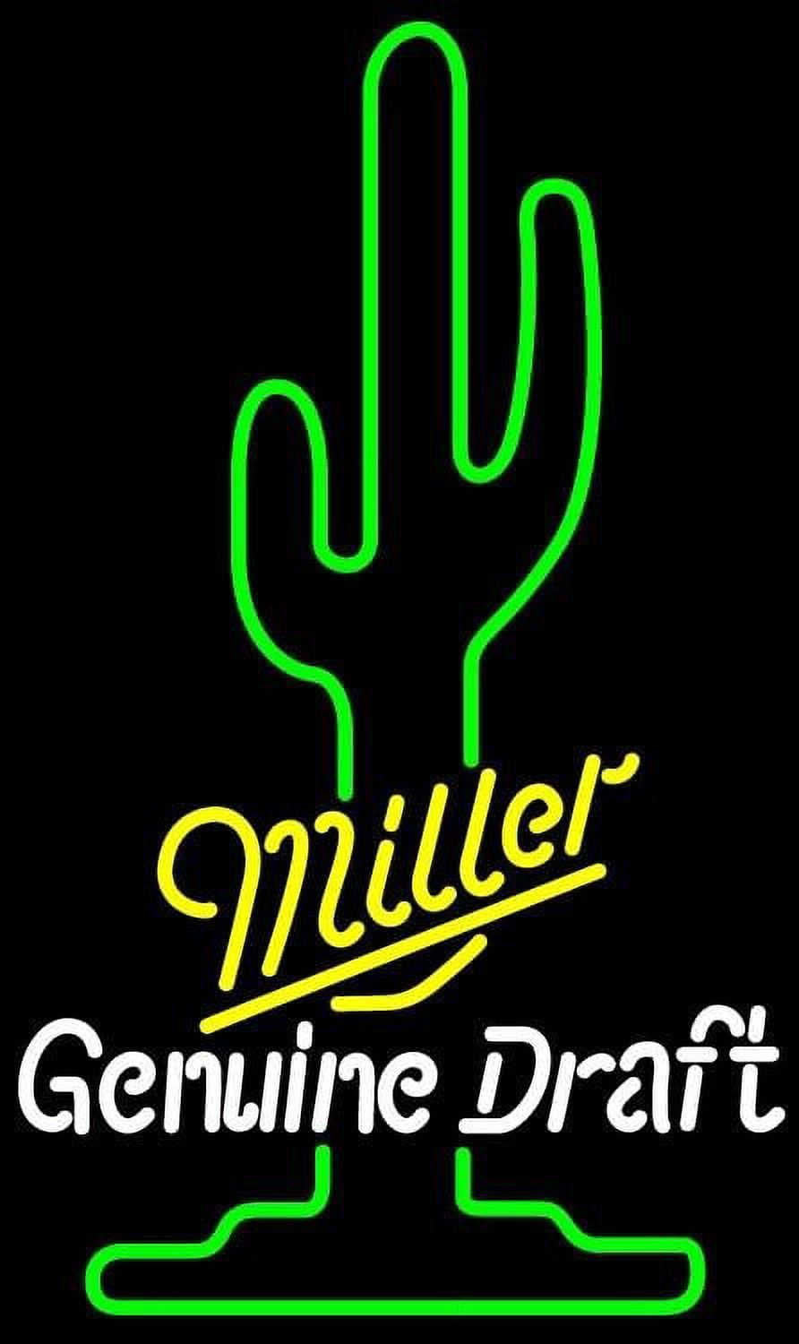 Queen Sense 10" Vivid Millers Genuine Draft Saguaro Cactus LED Neon ...