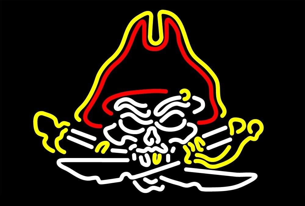 Queen Sense 10" Vivid Pirate Skull LED Sign Neon Sign Light Lamp Wall ...