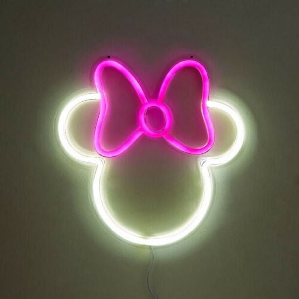 Queen Sense 12"x12" Custom Minnie Mouse Bow LED Sign Light Wall Decor ...
