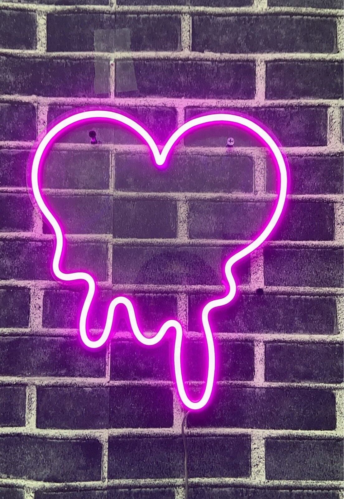 Queen Sense 13.75"x13" Heart Melted LED Sign Light Wall Decor Party ...