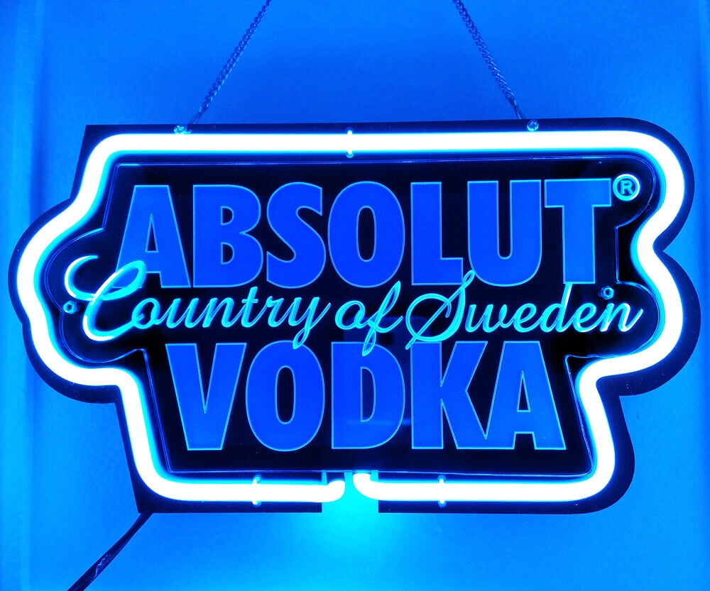 Queen Sense 14" Absolut Vodkas 3D Carved Neon Sign Acrylic Man Cave ...