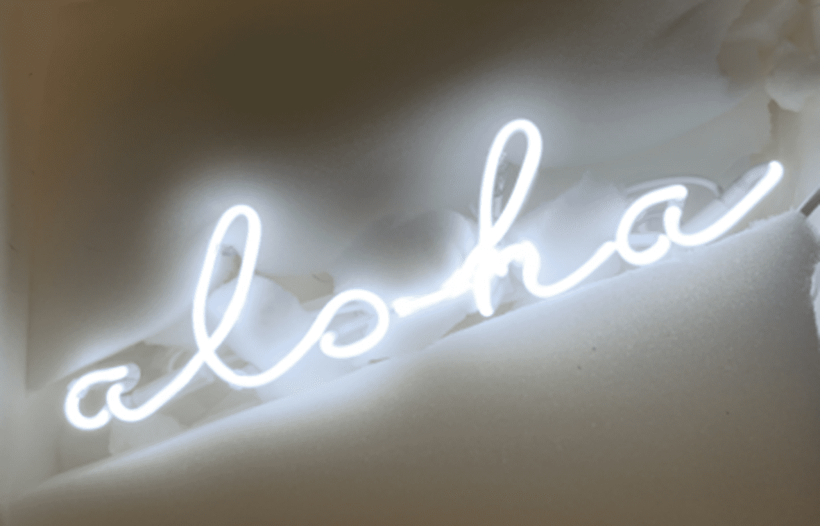 Queen Sense 14" Aloha Neon Sign Acrylic Handmade Man Cave Neon Light ...