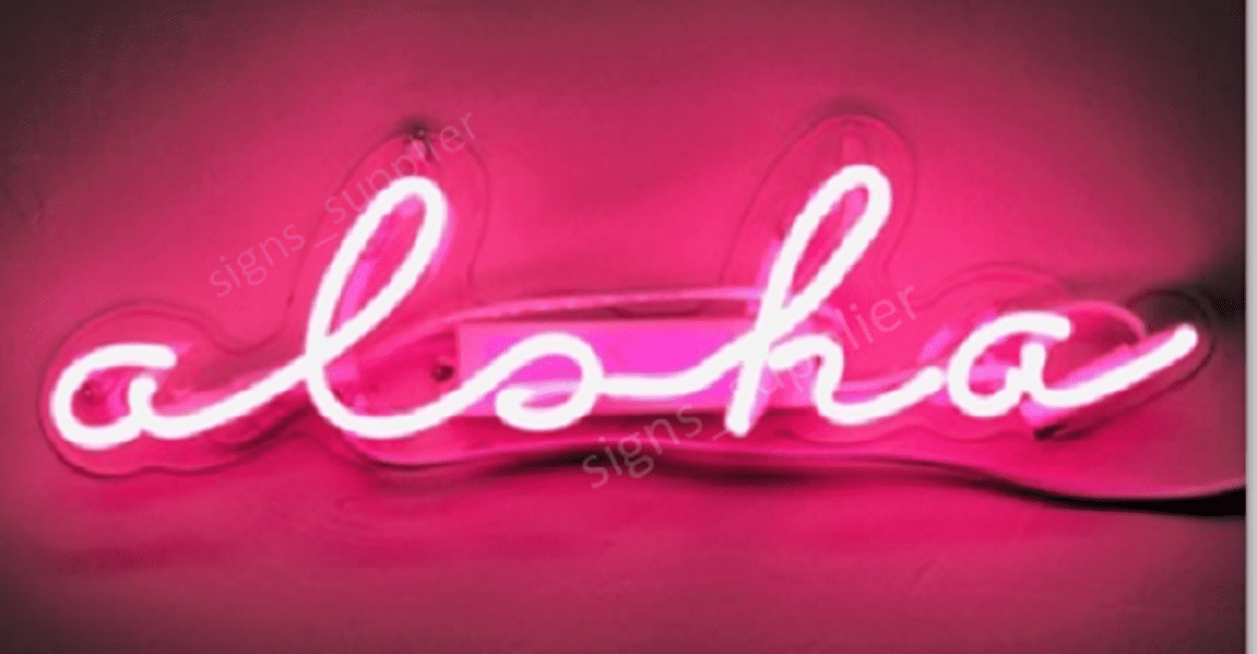 Queen Sense 14" Aloha Neon Sign Acrylic Man Cave Handmade Neon Light ...