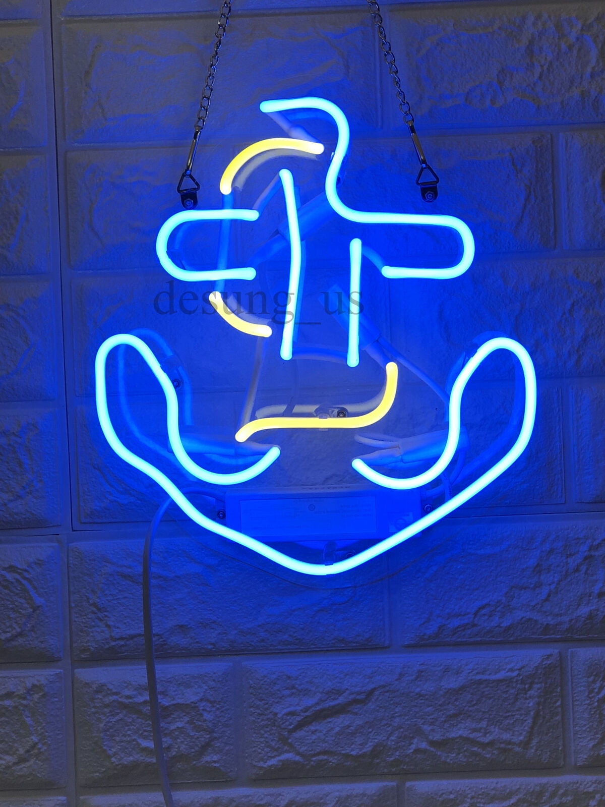 Queen Sense 14" Anchor Neon Sign Acrylic Man Cave Beer Pub Bar Artwork ...