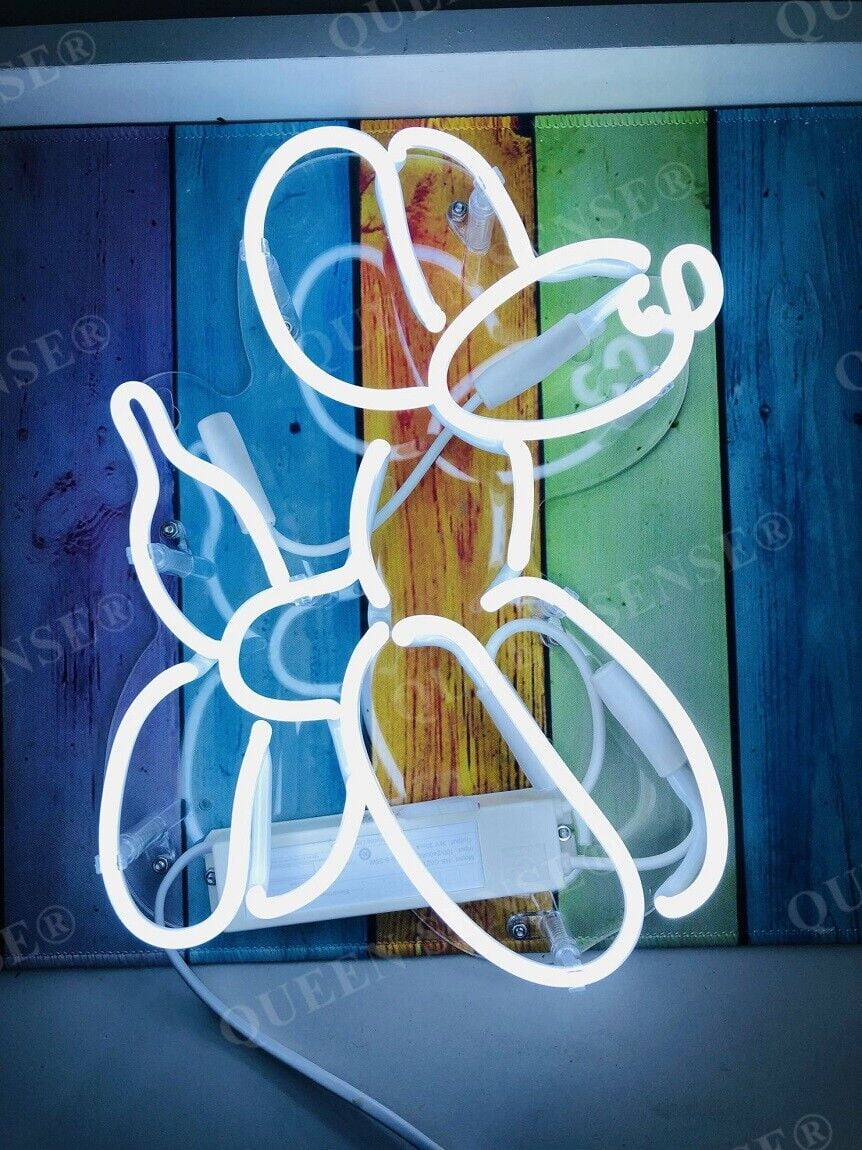 Queen Sense 14" Balloon Dog Neon Sign Acrylic Handmade Man Cave Neon ...