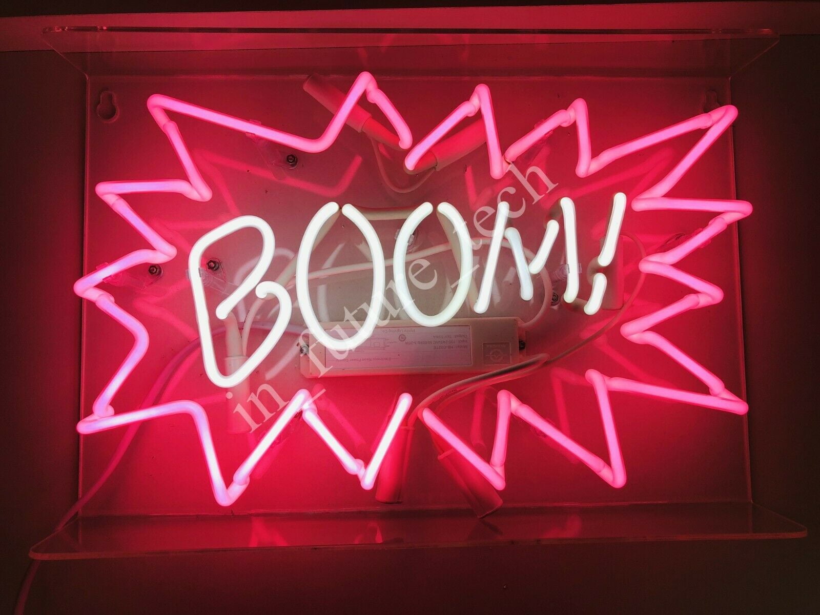 Queen Sense 14" Boom Neon Sign Acrylic Man Cave Handmade Neon Light ...