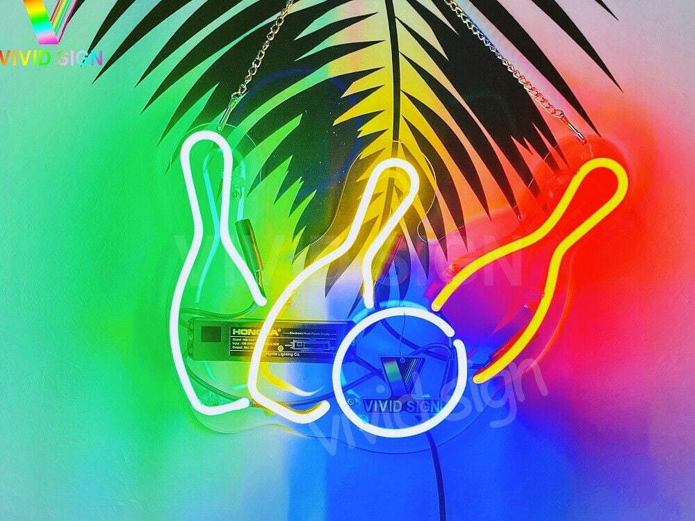 Queen Sense 14" Bowling Pins Neon Sign Acrylic Man Cave Handmade Neon ...