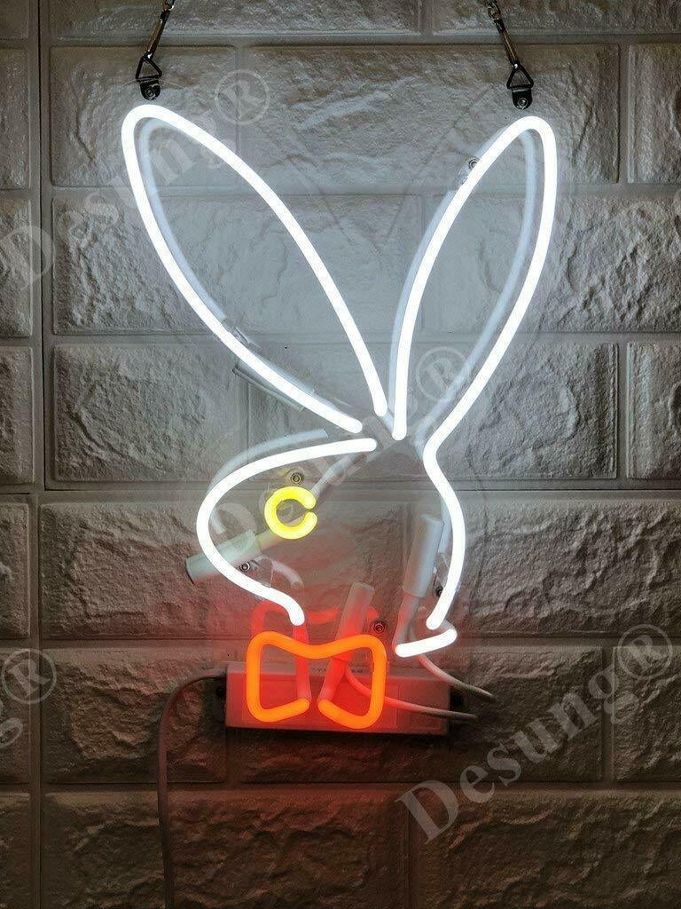 Queen Sense 14" Bunny Rabbit Neon Sign Acrylic Man Cave Handmade Neon ...