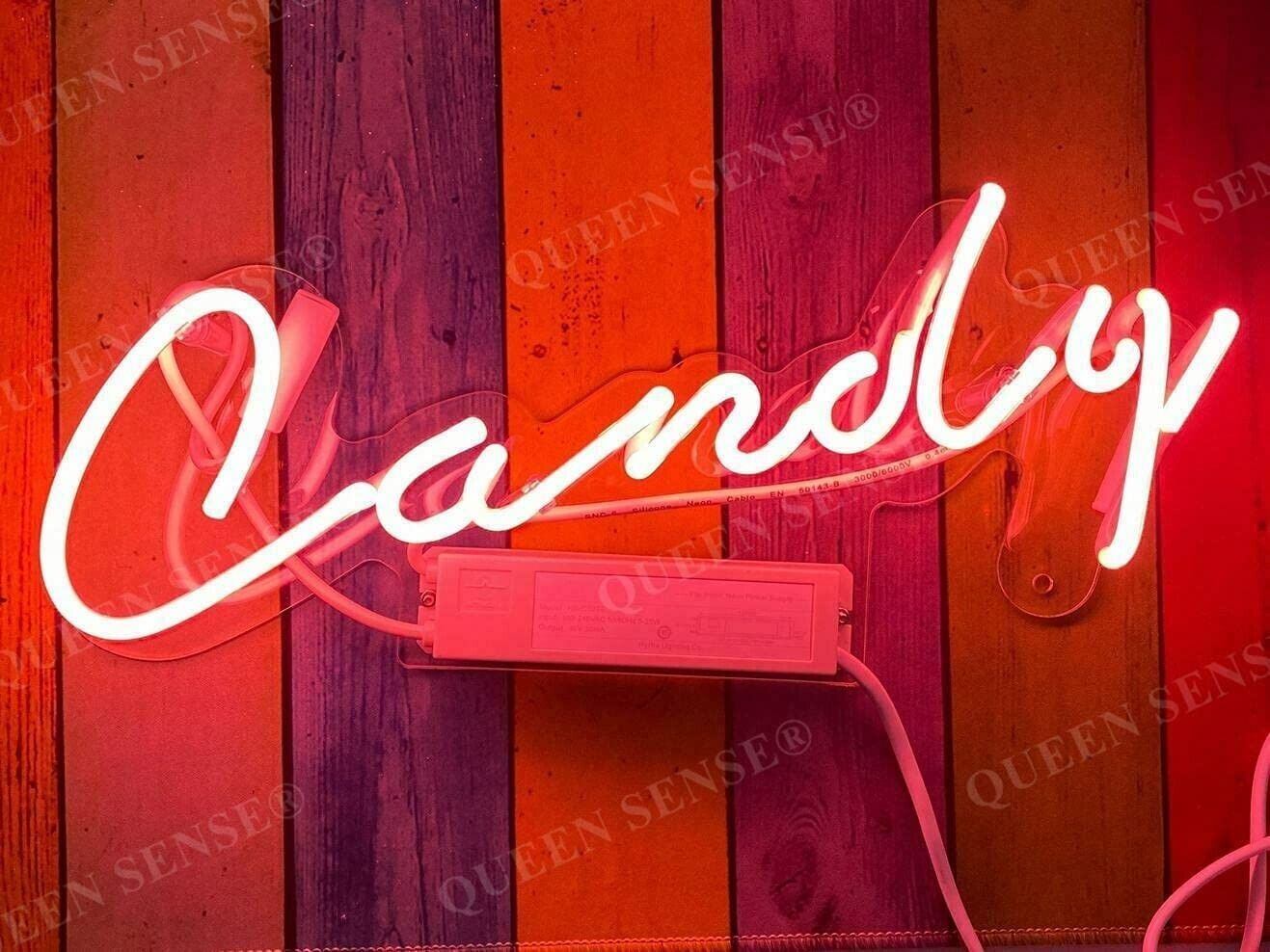 Queen Sense 14" Candy Neon Sign Acrylic Man Cave Handmade Neon Light ...
