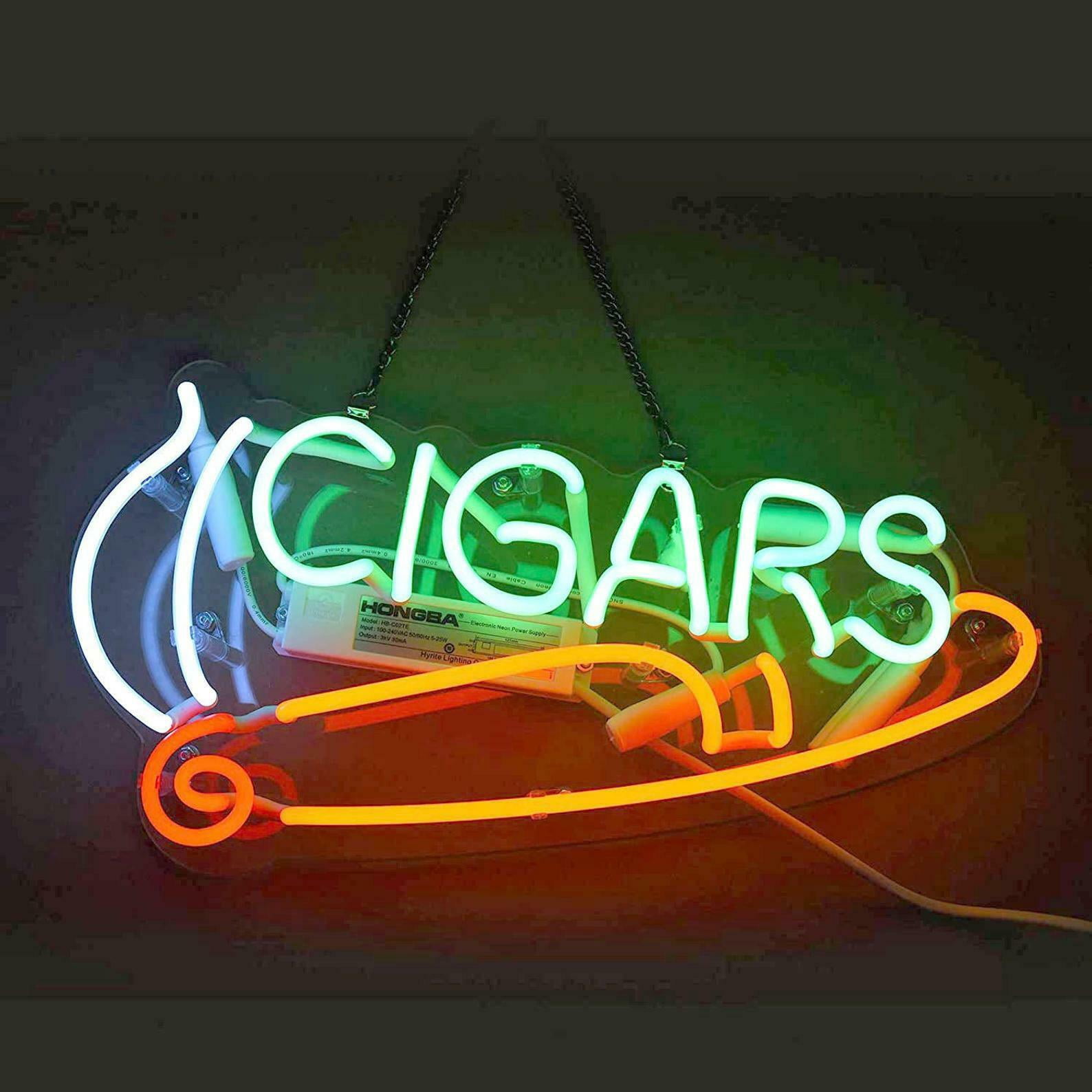 Queen Sense 14" Cigars Cigarette Smoke Neon Sign Acrylic Man Cave ...