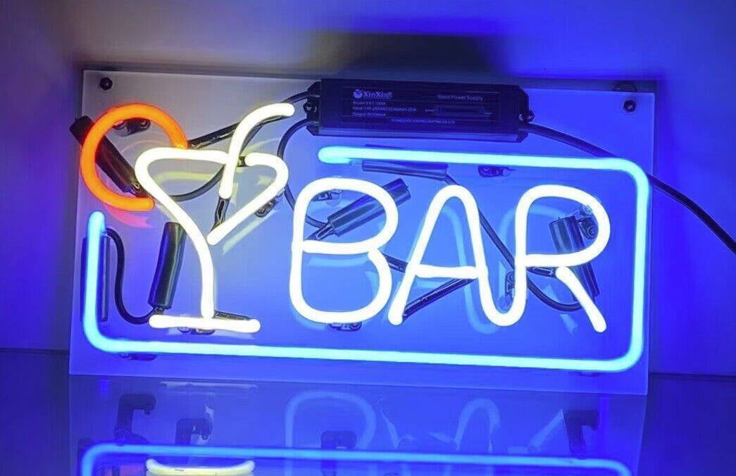 Queen Sense 14" Cocktails Martini Beer Bar Neon Sign Acrylic Man Cave ...